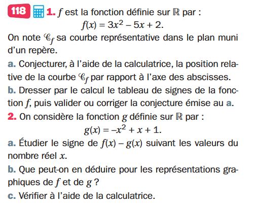 Exercice : Second degré - Ex 44 [Exercices - Signe du trinôme]