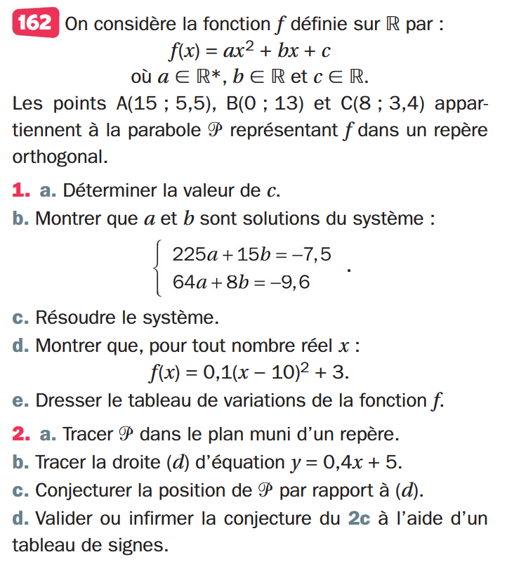 Exercice : Second degré - Ex 47 [Exercices - Signe du trinôme]